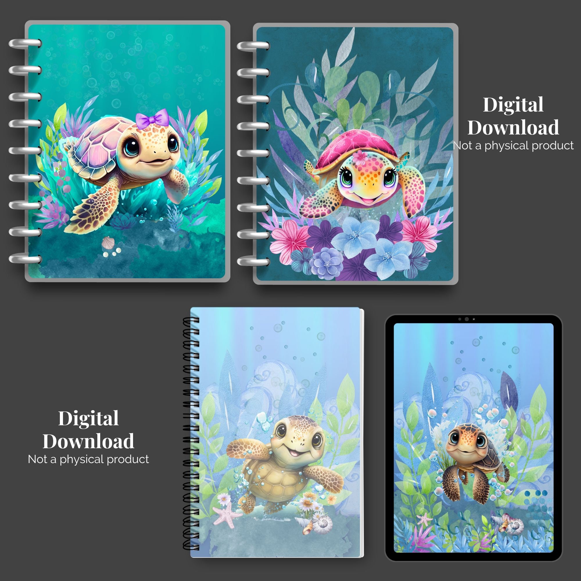 Happy Sea Turtles Printable Planner Dividers, Monthly Dividers ...