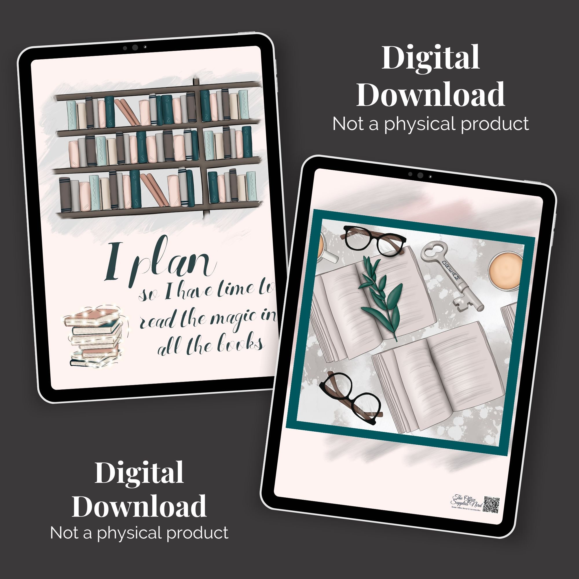 Pink Book Lovers Printable Planner Covers, Printable Cover Pages ...