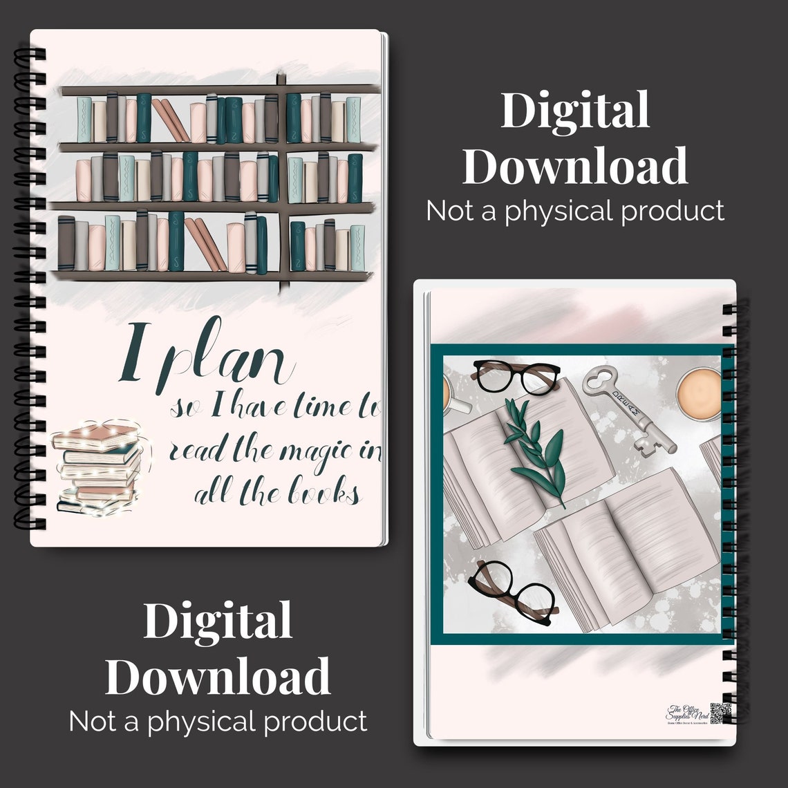 Pink Book Lovers Printable Planner Covers, Printable Cover Pages ...