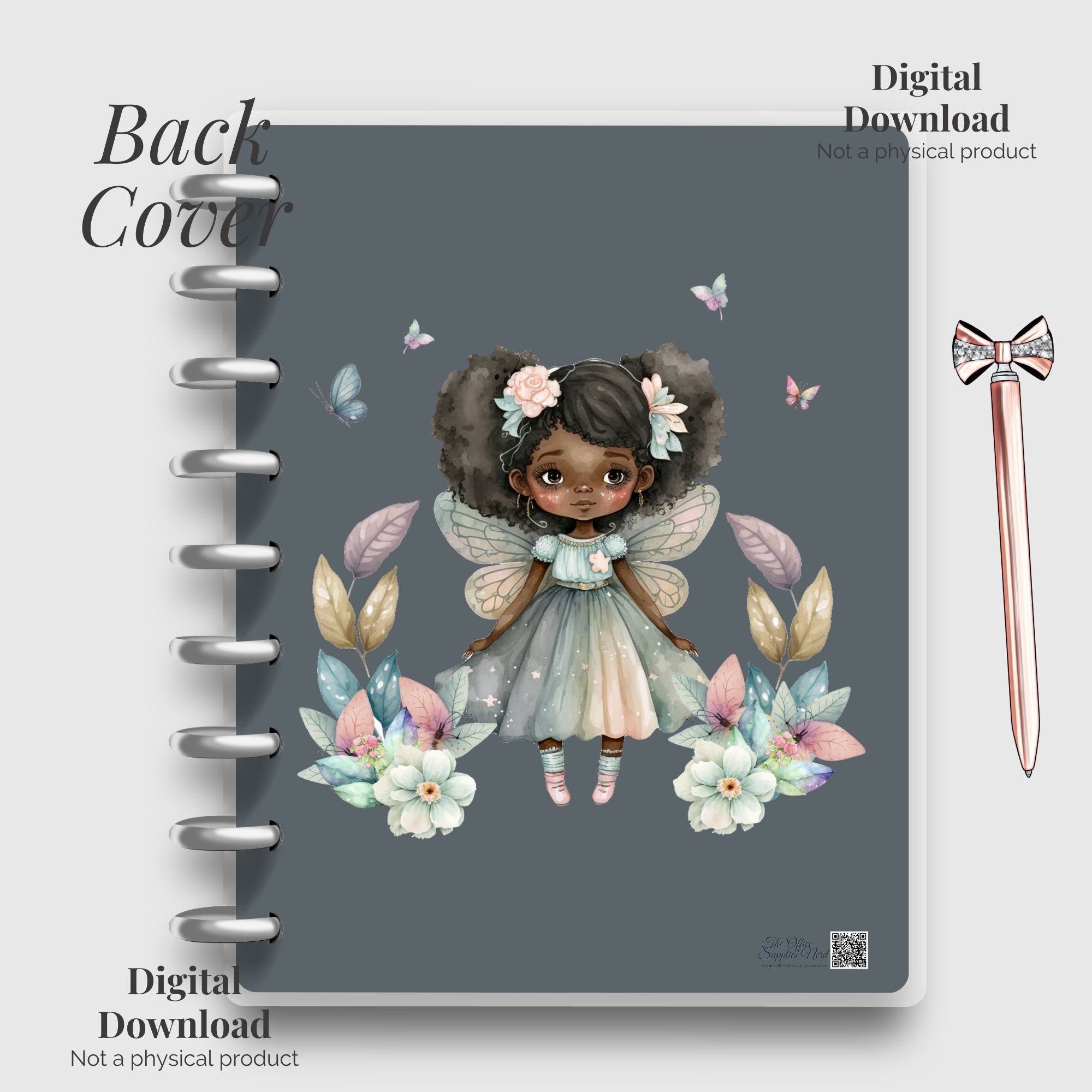 Gray Sweet Fairy Printable Planner Covers, Printable Cover Pages ...