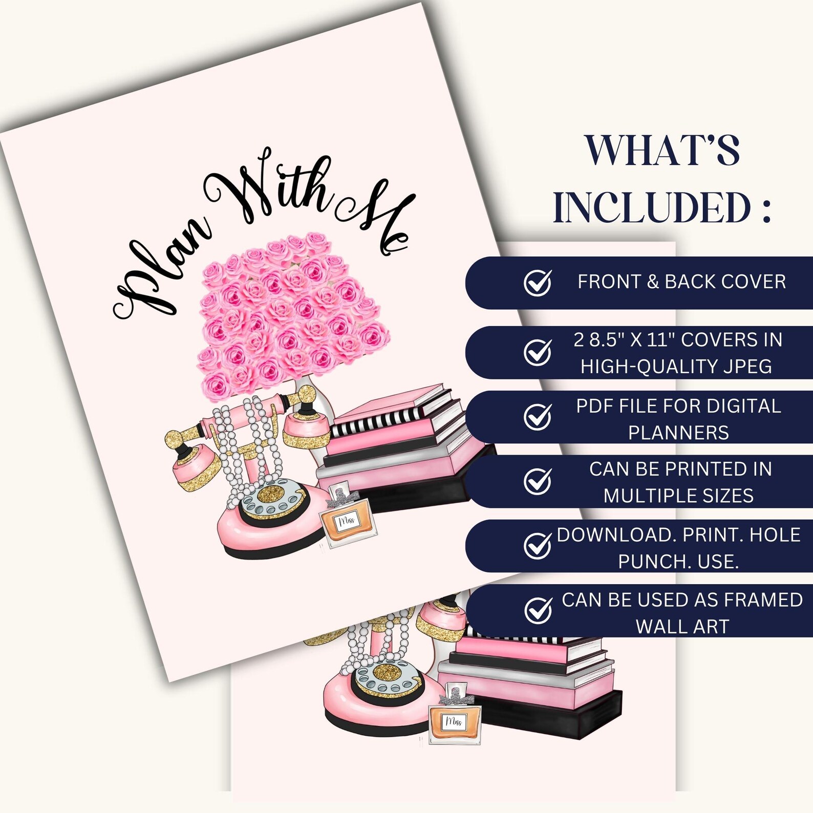 Vintage Plan With Me Printable Planner Covers, Printable Dashboard ...