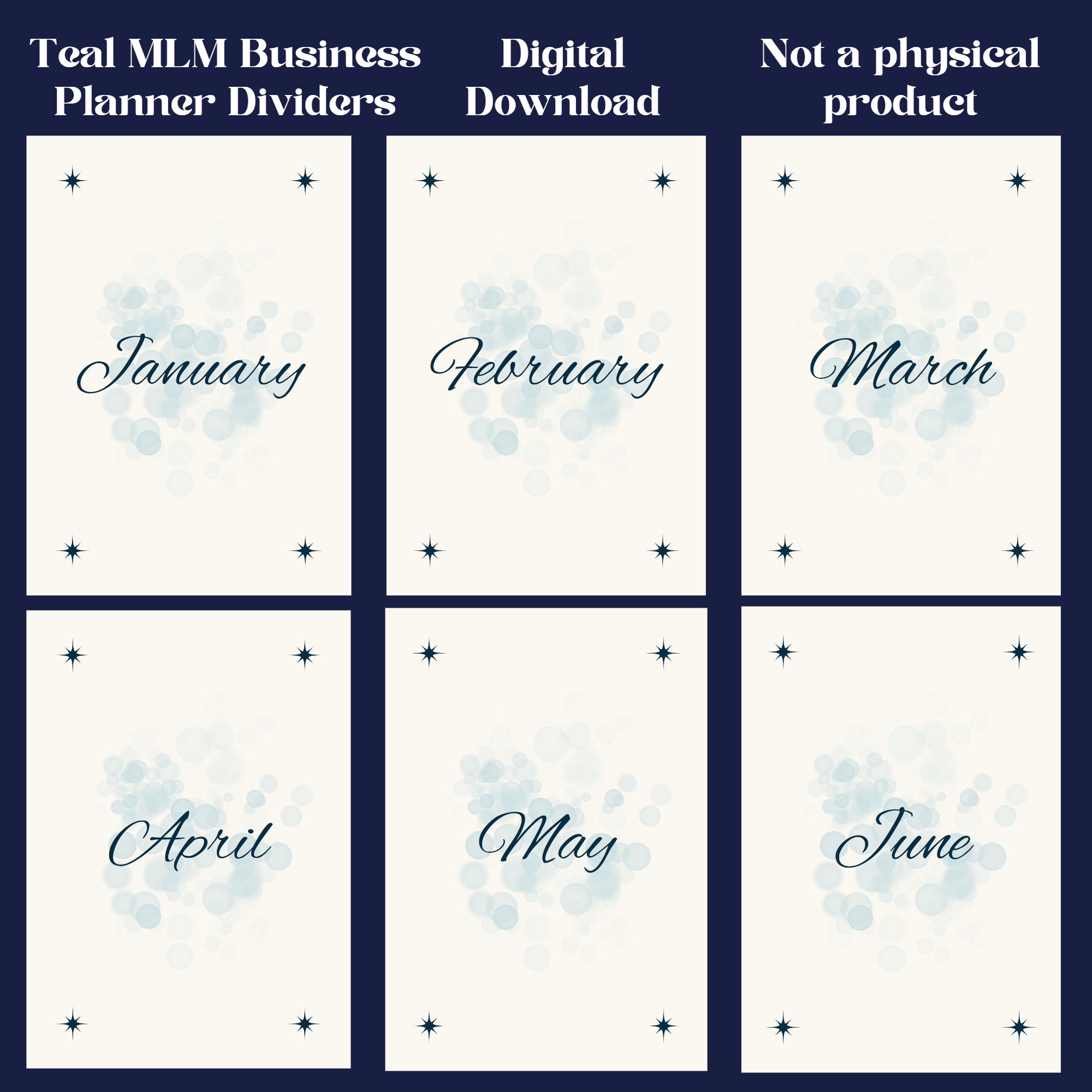 Teal MLM Business Printable Planner Dividers, Printable Cover Pages ...