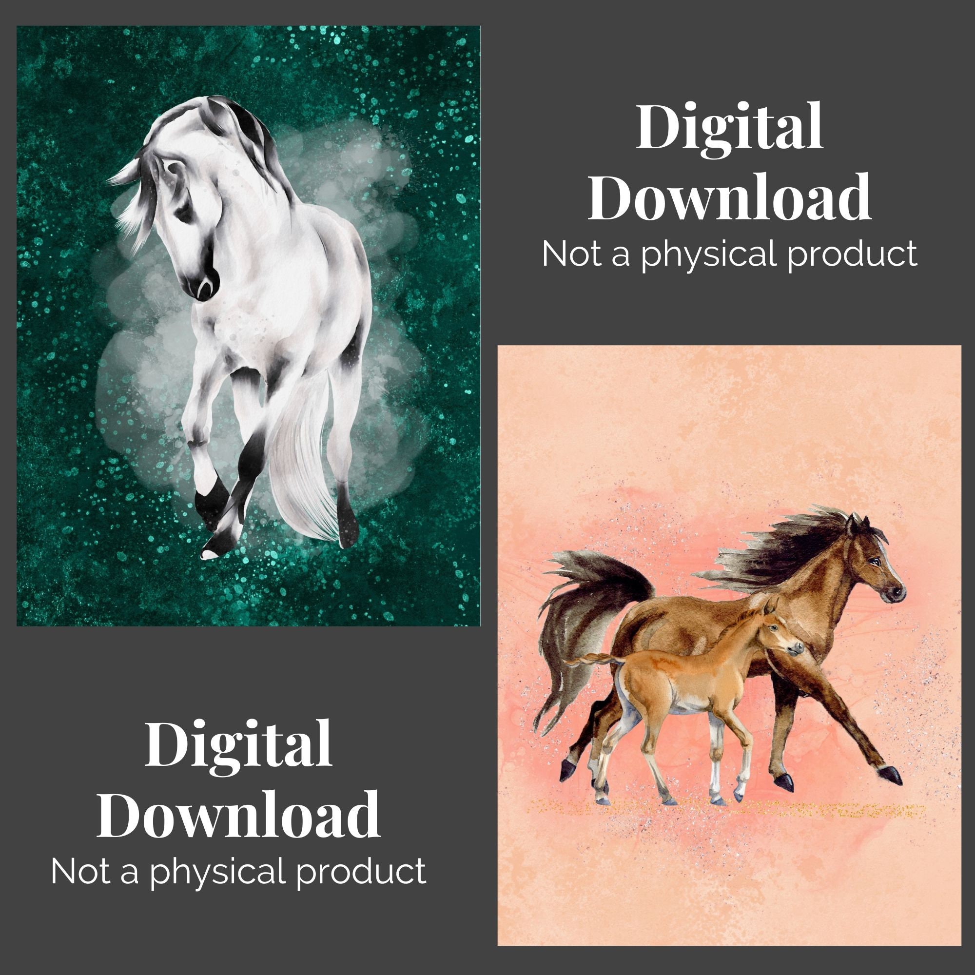 Beautiful Horses Printable Planner Dividers, Monthly Dividers ...