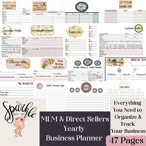 My Business Direct Sales Printable Yearly Business Planner, MLM ...