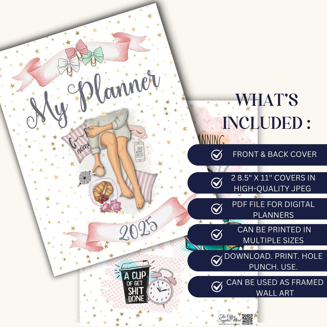 2025 Sweet Morning Printable Planner Covers, Printable Cover Pages ...