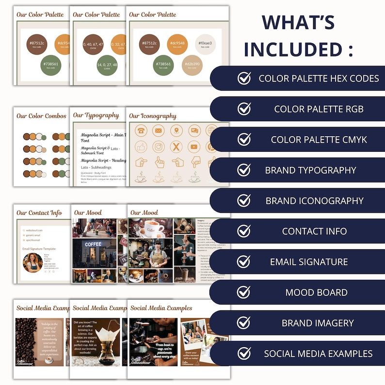 Coffee Shop Professional Brand Guidelines Template for Canva | Brand ...