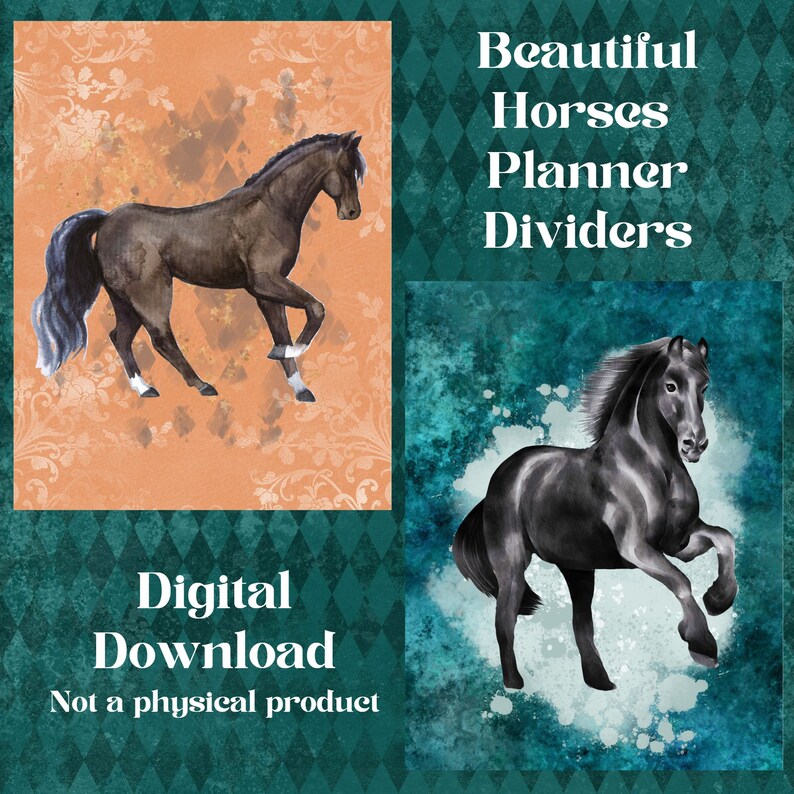 Beautiful Horses Printable Planner Dividers Monthly Dividers - Etsy