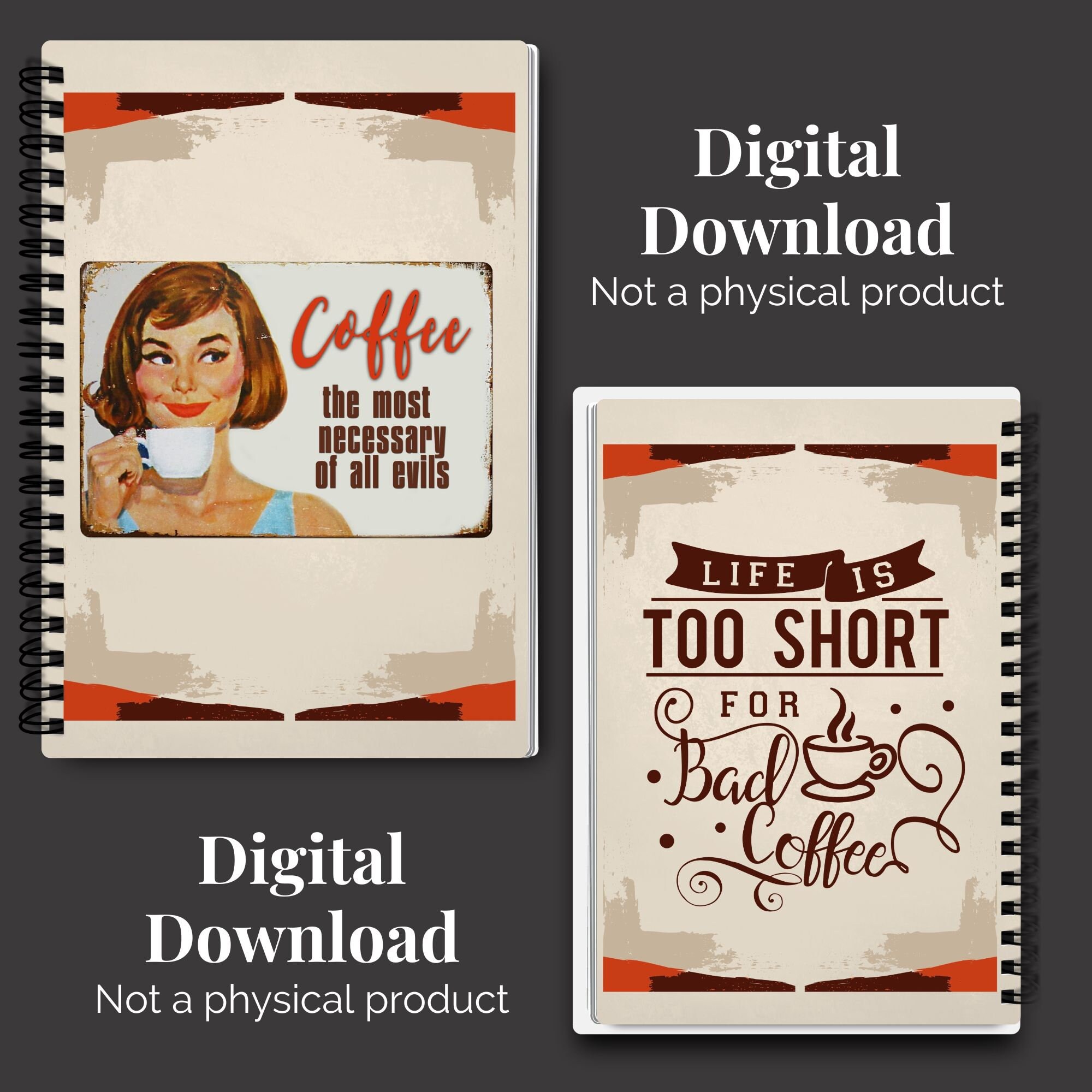 Retro Sign Coffee Lovers Printable Planner Cover Pages, Printable ...