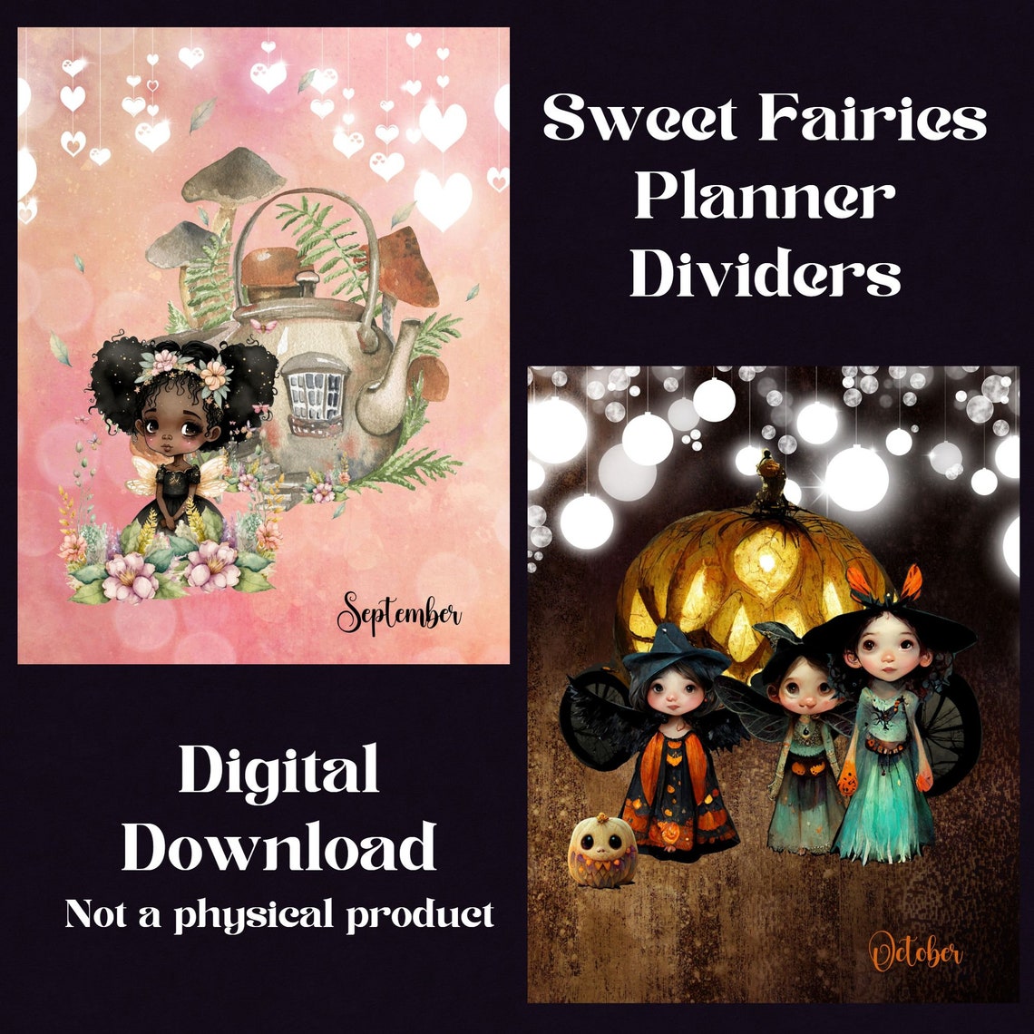 Sweet Fairies Printable Planner Dividers Monthly Dividers - Etsy