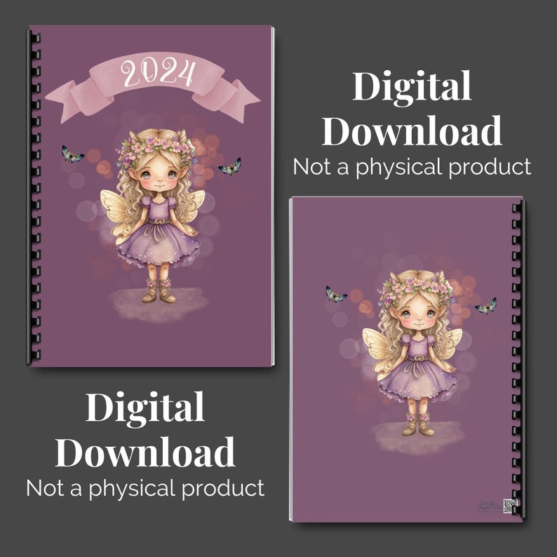 Purple Sweet Fairy Printable Planner Covers, Printable Cover Page ...