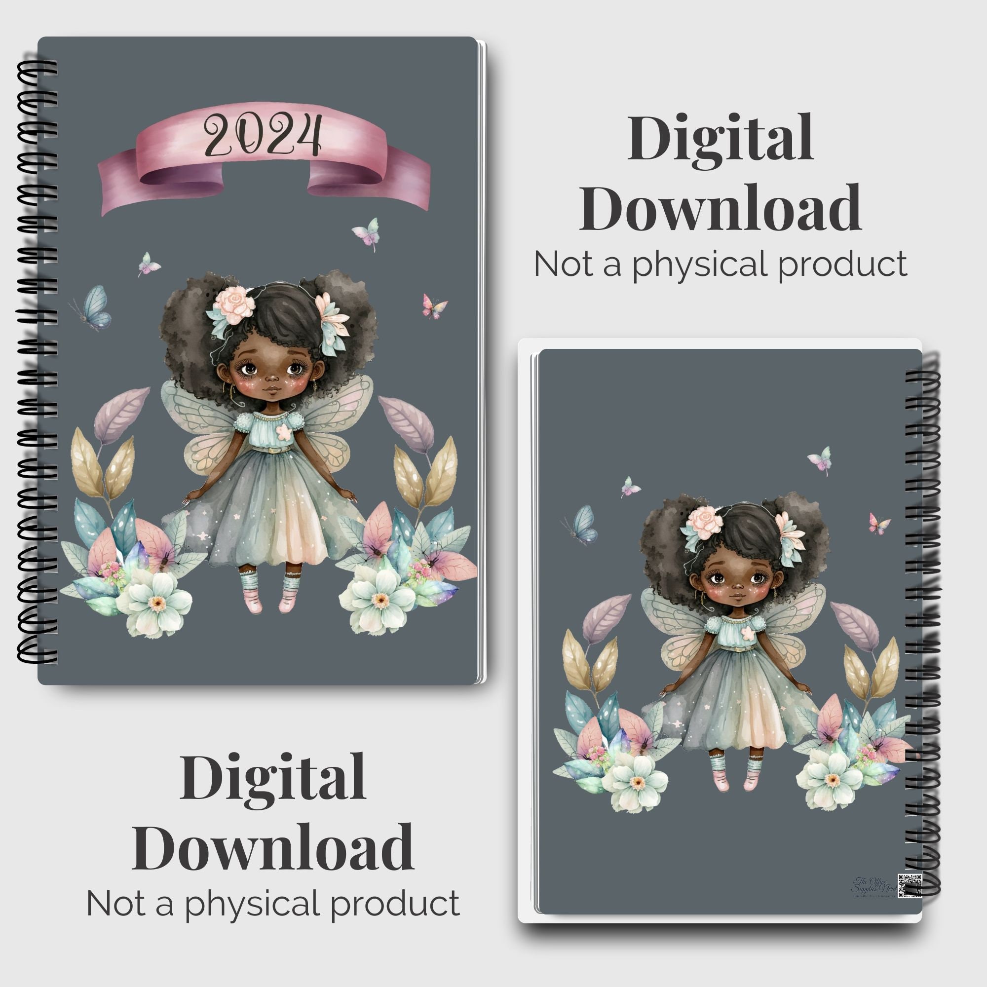 Gray Sweet Fairy Printable Planner Covers, Printable Cover Pages ...