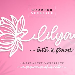 Birth Flower Font, Birth Flower for Necklace, Watelily Flower ...