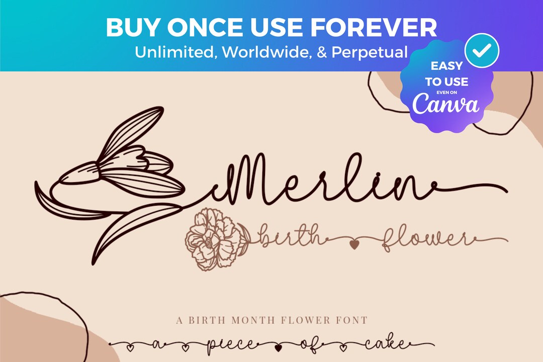 Birth Flower Font, Birth Flower for Necklace, Snow Drop Flower ...