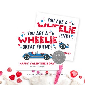 Printable Race Car Valentine Card Printable Wheelie Great Friend ...