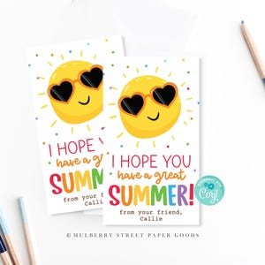 I Hope You Have A Great Summer Printable Gift Tag Template Last Day of ...