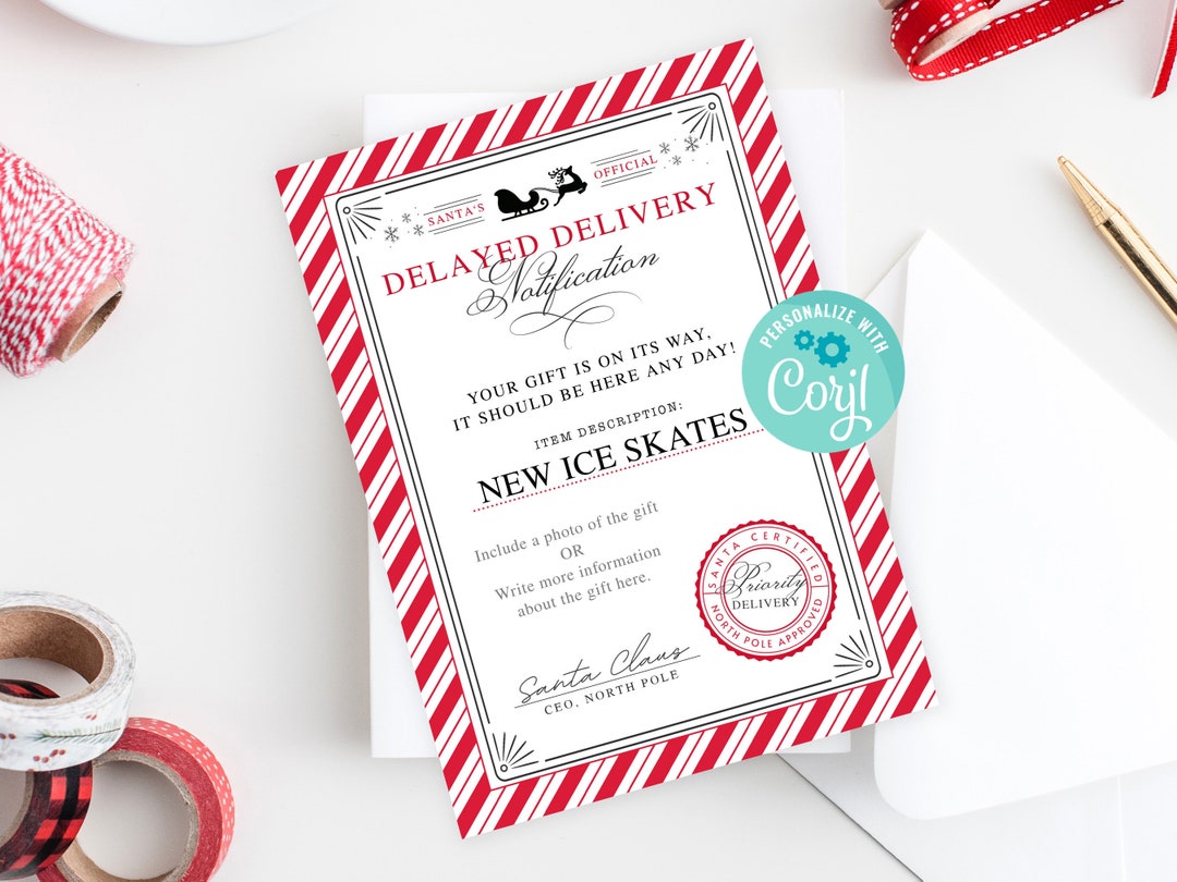 Printable Delayed Gift Delivery Card, Late Gift is on Its Way ...