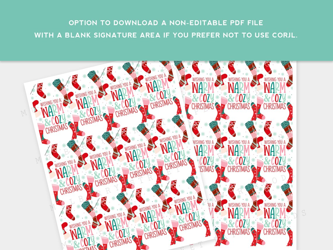 Wishing You a Warm and Cozy Christmas Gift Tag Printable, Fuzzy Socks ...