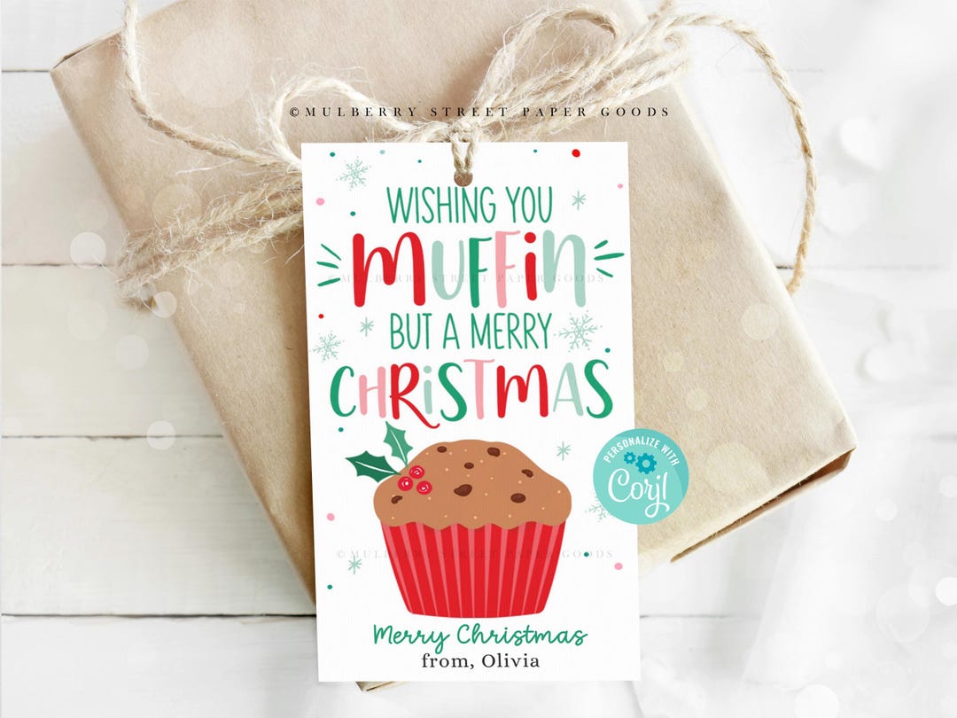 Wishing You Muffin but A Merry Christmas Gift Tag Instant Download ...