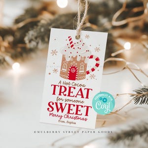 Editable Christmas Printable Gift Tag Digital Download Hot Cocoa Party ...