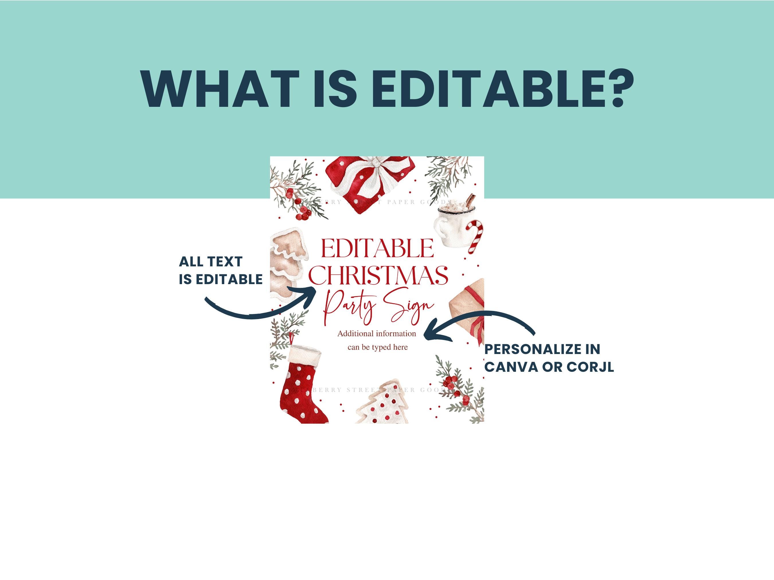 Editable Christmas Party Table Sign Printable Digital Download Canva ...