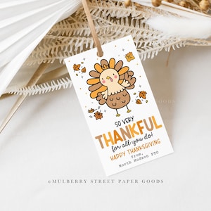 Editable Thanksgiving Gift Tag Printable so Very Thankful for All You ...
