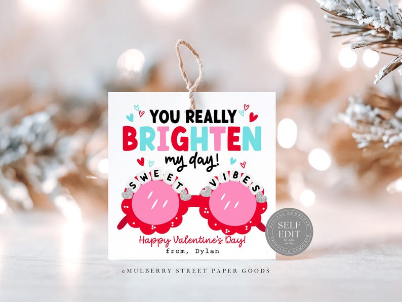 Cute Sunglasses Valentine Gift Tag Friendship Beads Sunglasses ...