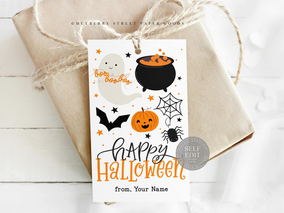 Happy Halloween Gift Tag Printable Digital Download Not-so-spooky ...