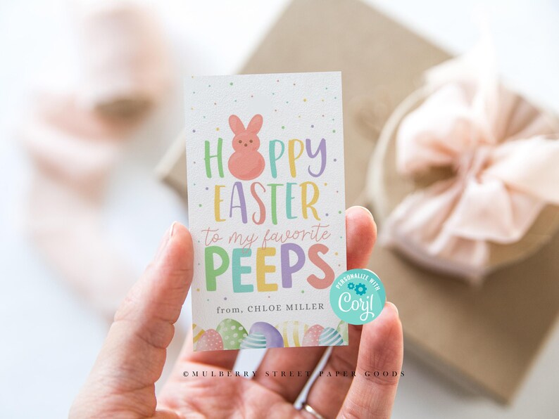 Printable Hoppy Easter to My Favorite Peeps Gift Tag, Instant Download ...