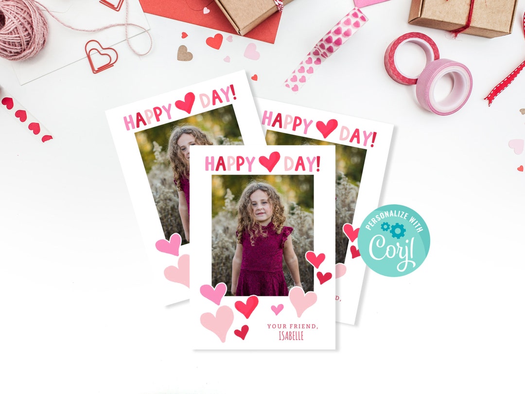 Valentine's Day Photo Card Printable, Instant Download Classroom Photo ...