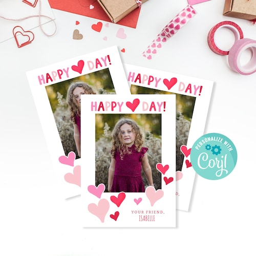 Printable Classroom Happy Valentine's Day Card Editable - Etsy