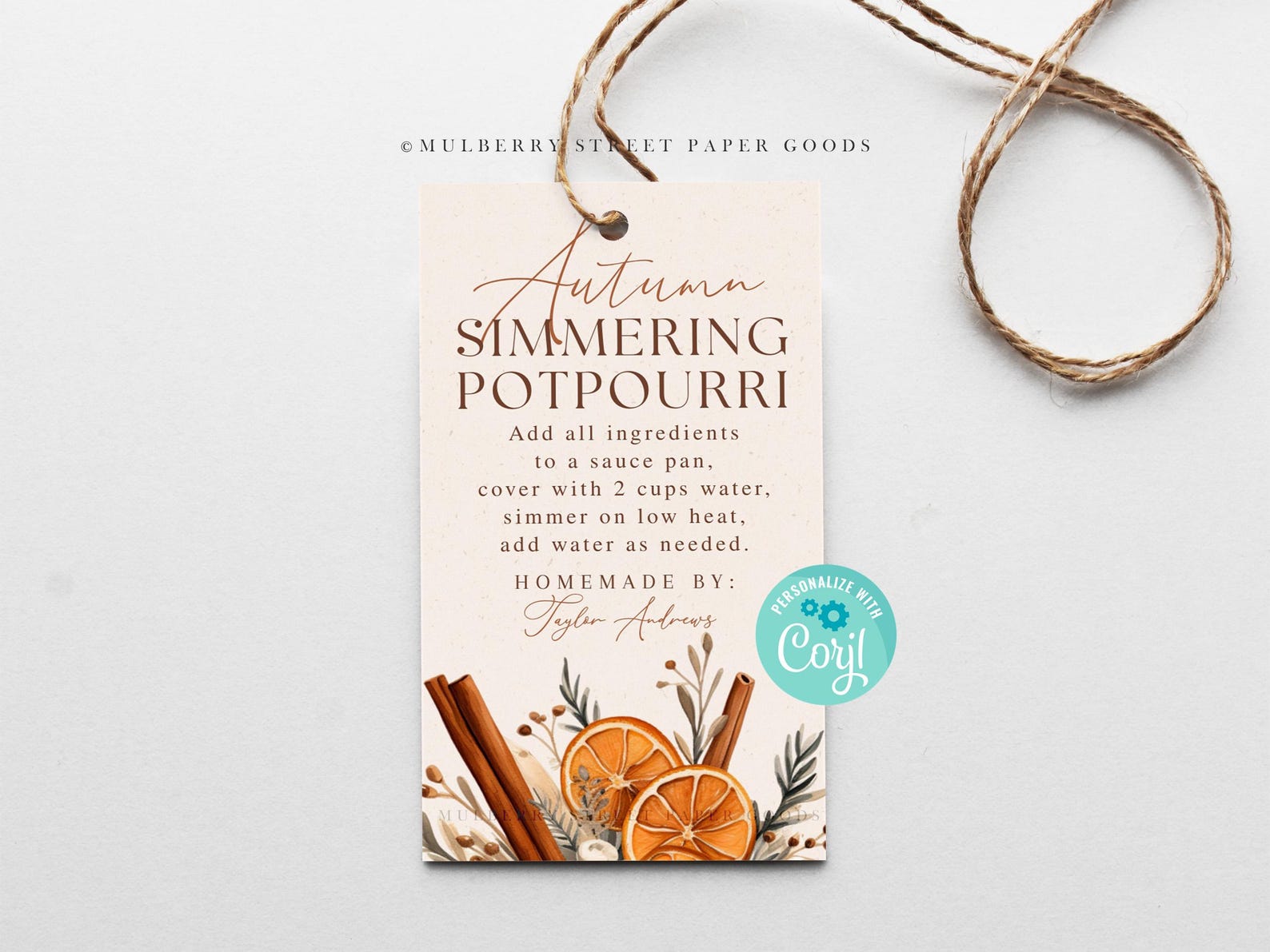 Editable Autumn Simmering Potpourri Gift Tag Fall Stovetop Potpourri ...