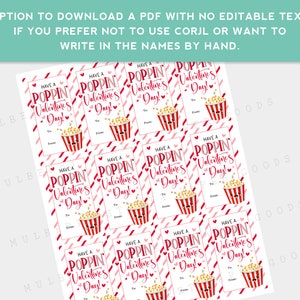 Printable Have a Popping Valentine's Day Card, Popcorn Valentine Tag ...