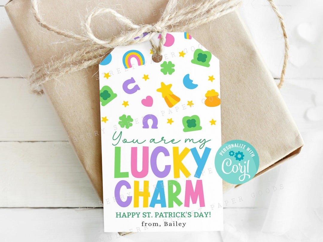 Printable You Are My Lucky Charm St Patrick's Day Gift Tag, St Patty's ...
