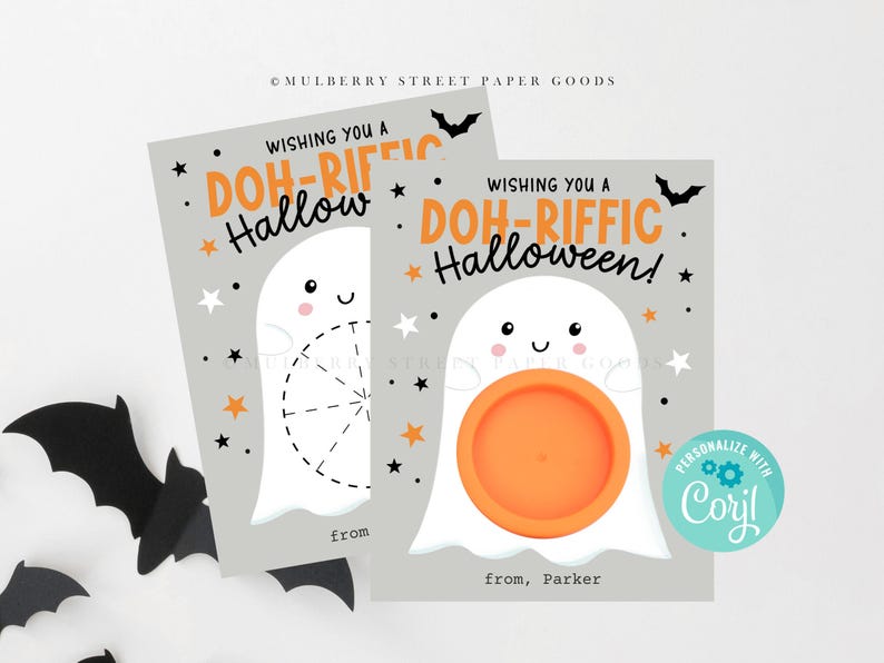 Halloween Play Dough Printable Gift Card Holder Halloween Party Favor ...