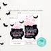 Halloween Printable Gift Tag Halloween Bubbles Tag Pink Halloween Treat ...