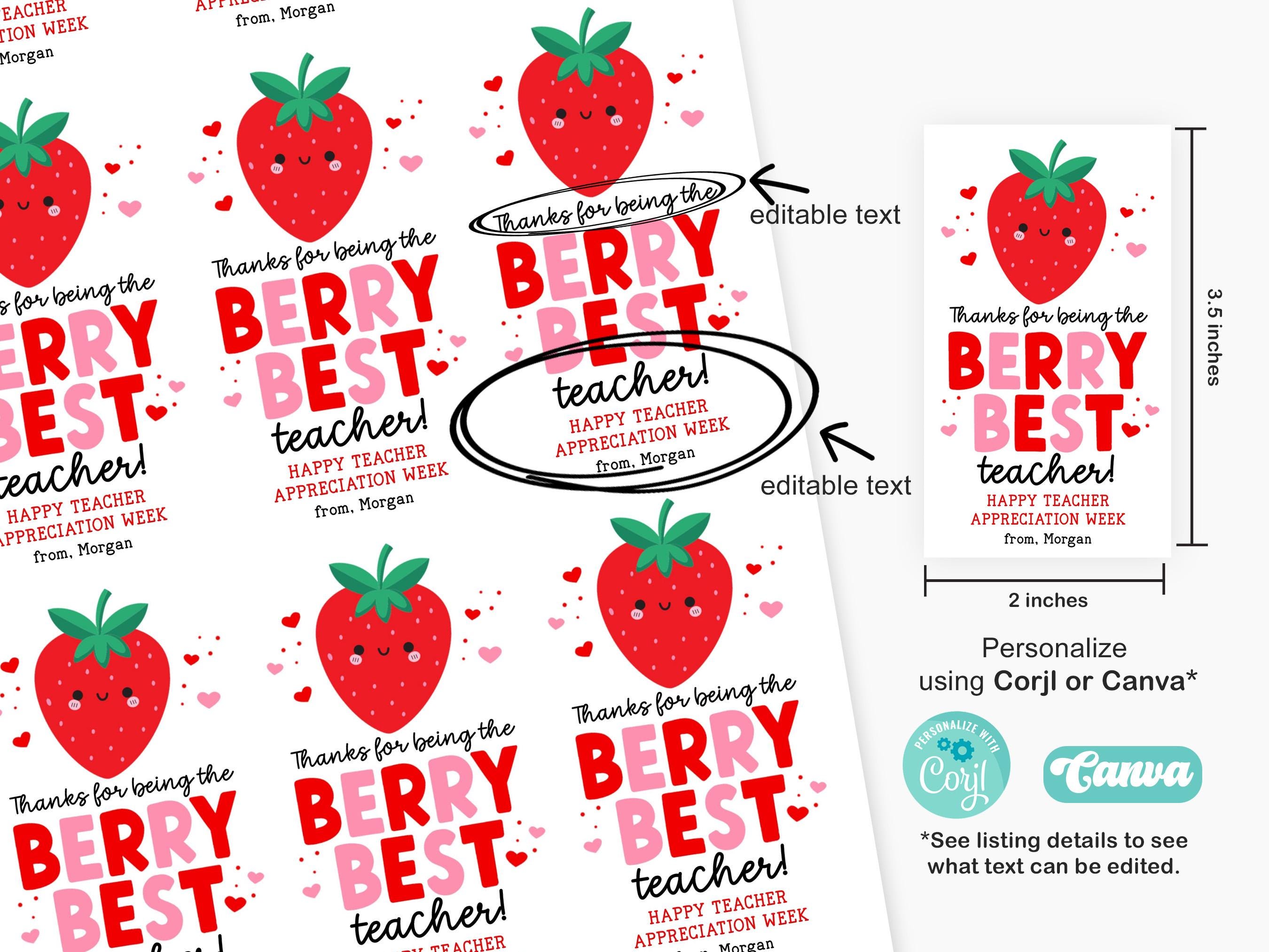 Berry Best Teacher Gift Tag Printableteacher Appreciation Gift Tag ...