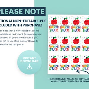 Printable Back to School Gift Tags Canva Template Digital Download ...