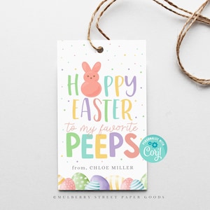 Printable Hoppy Easter to My Favorite Peeps Gift Tag, Instant Download ...