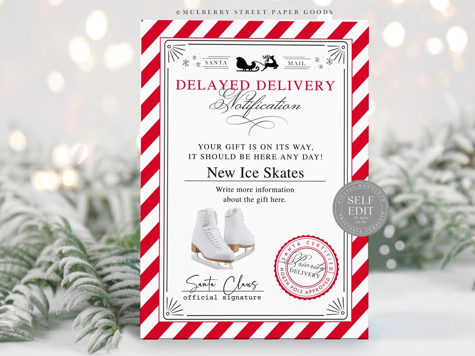 Editable Delayed Gift Certificate Canva Template Digital Download ...