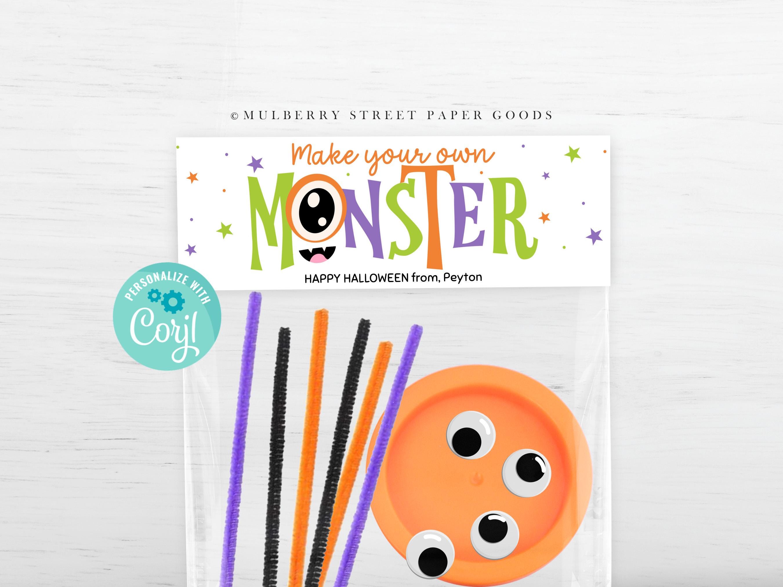 Halloween Make Your Own Monster Bag Topper Halloween Party Favor Build ...