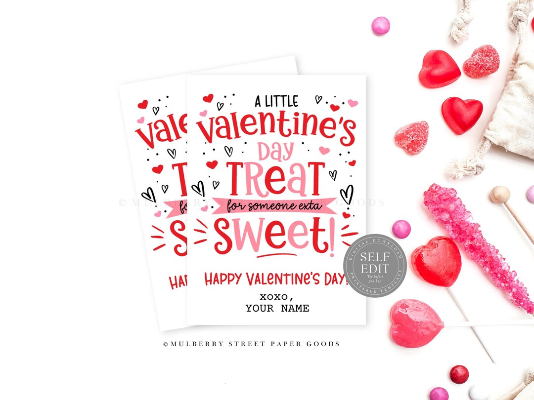 Sweet Treat Valentine Card Canva Template Sweet Treats Classroom ...