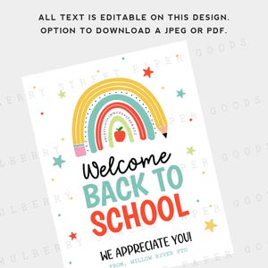 Editable Welcome Back to School Sign Printable, First Day of School ...