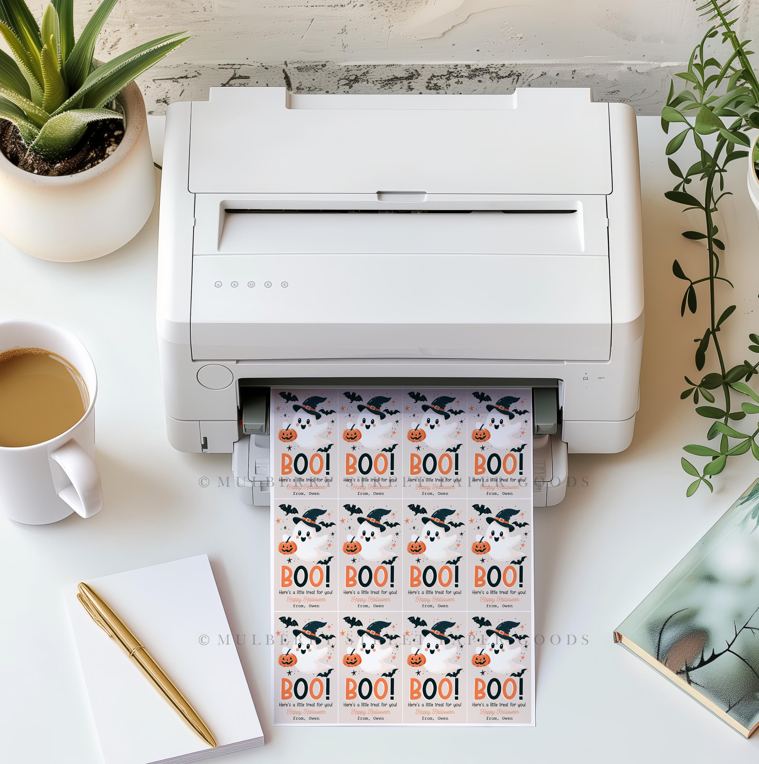 Printable Halloween Treat Bag Tags Cute Ghost Halloween Trick or Treat ...