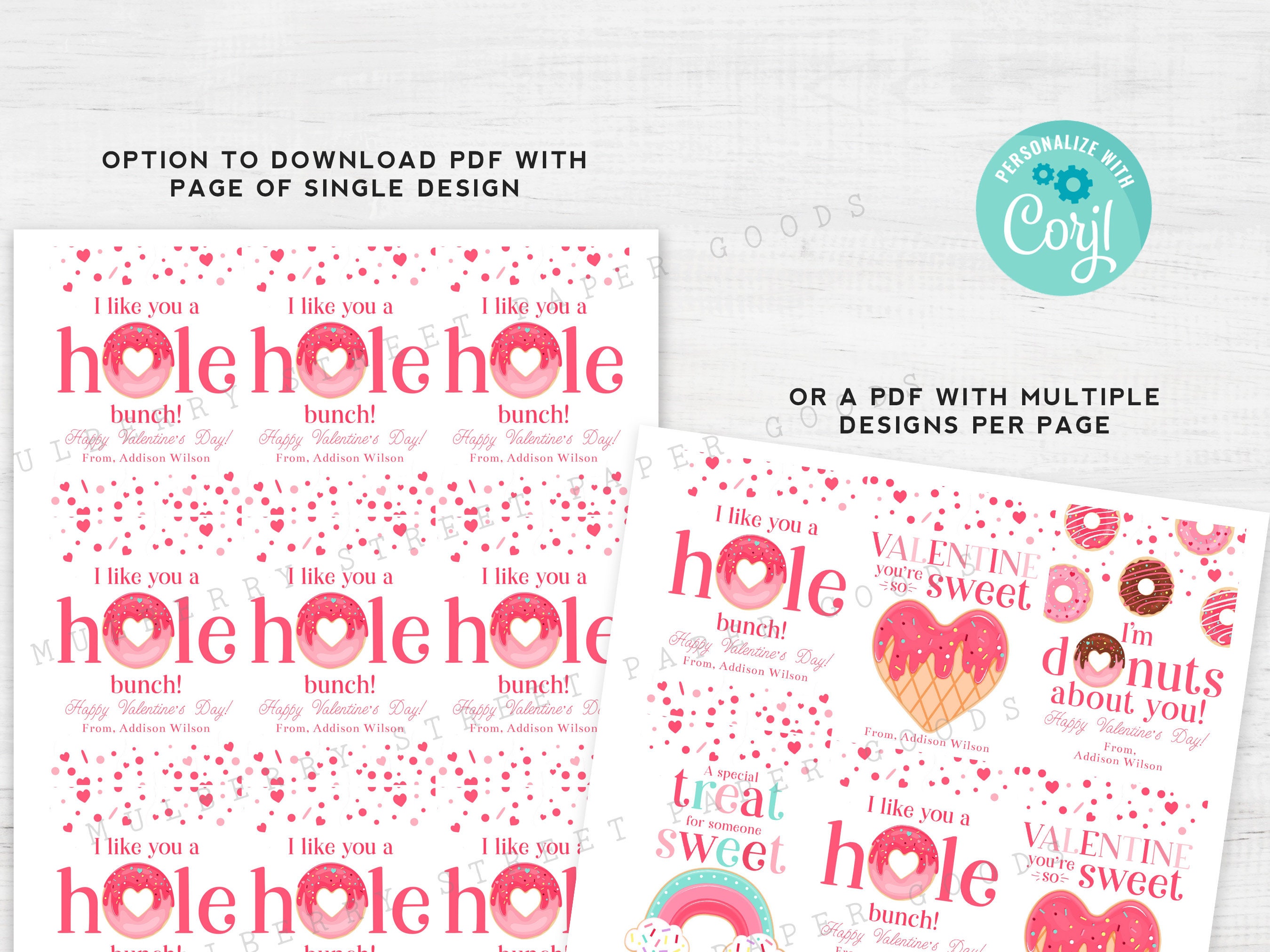 Instant Download Sweet Treat Classroom Valentine Cards | Etsy