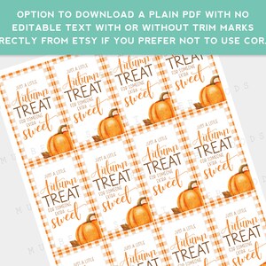 Printable Autumn Treat for Someone Sweet Gift Tag, Editable Fall Treat ...