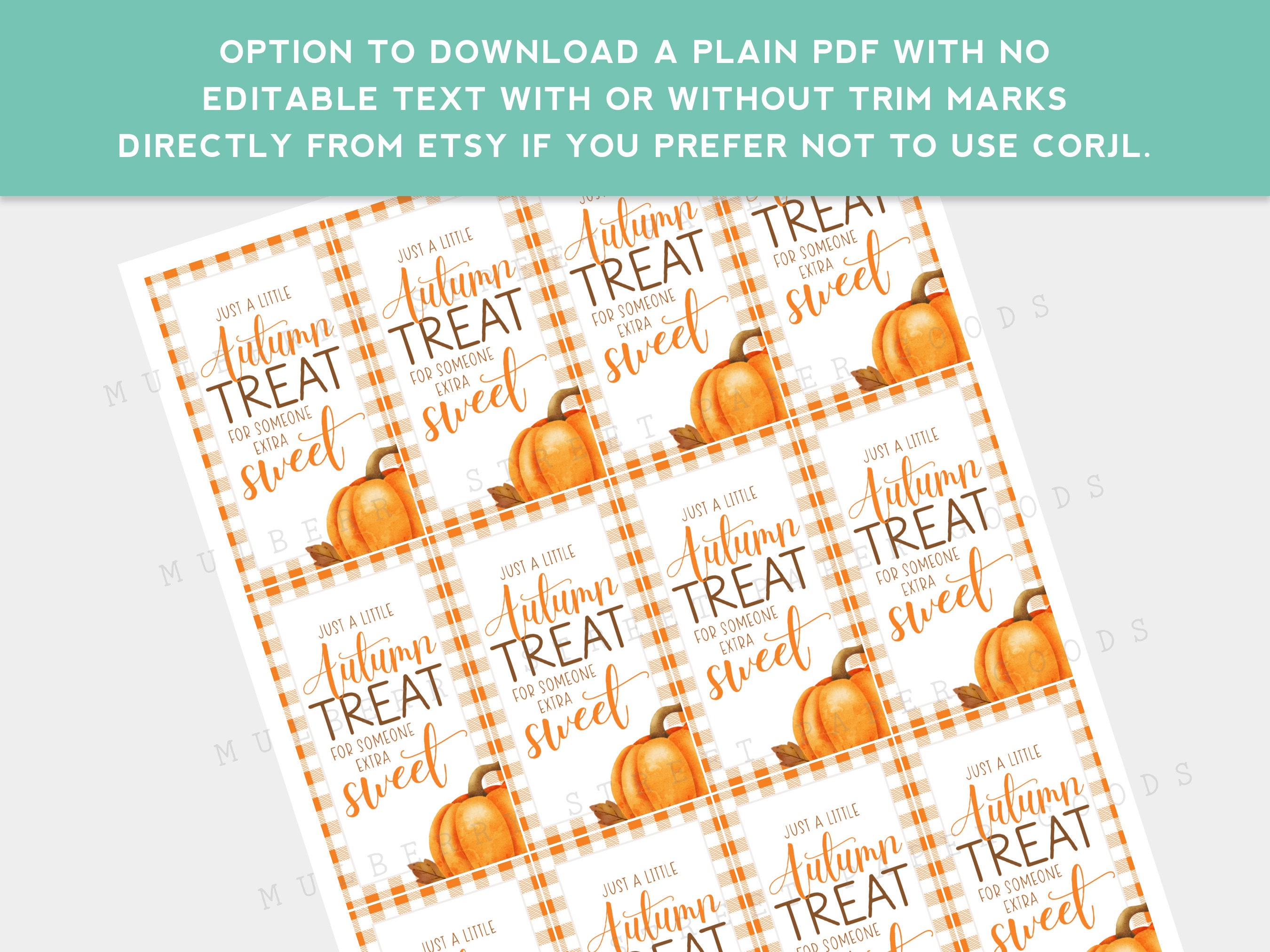 Printable Autumn Treat for Someone Sweet Gift Tag Fall Treat - Etsy