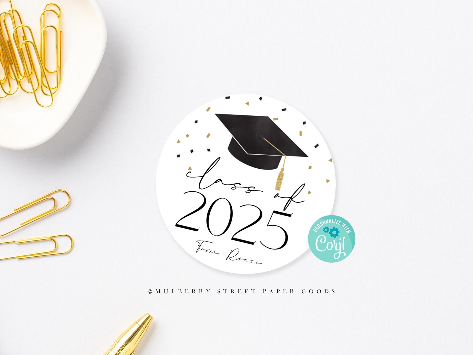 Graduation Cap 2 Inch Circle Instant Download Digital Design, Grad ...