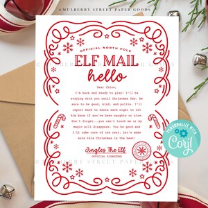 Editable Elf Hello Letter Printable Personalized Christmas Elf Arrival ...
