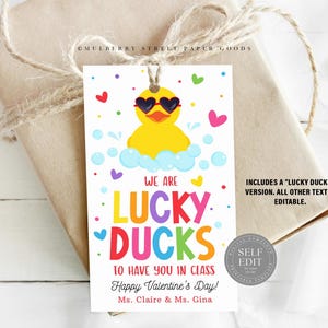 Printable I Am One Lucky Duck to Have a Friend Like You Valentine's Day ...