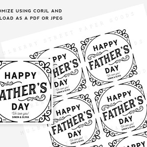 Printable Happy Father's Day Gift Tag, Vintage Inspired Father's Day ...